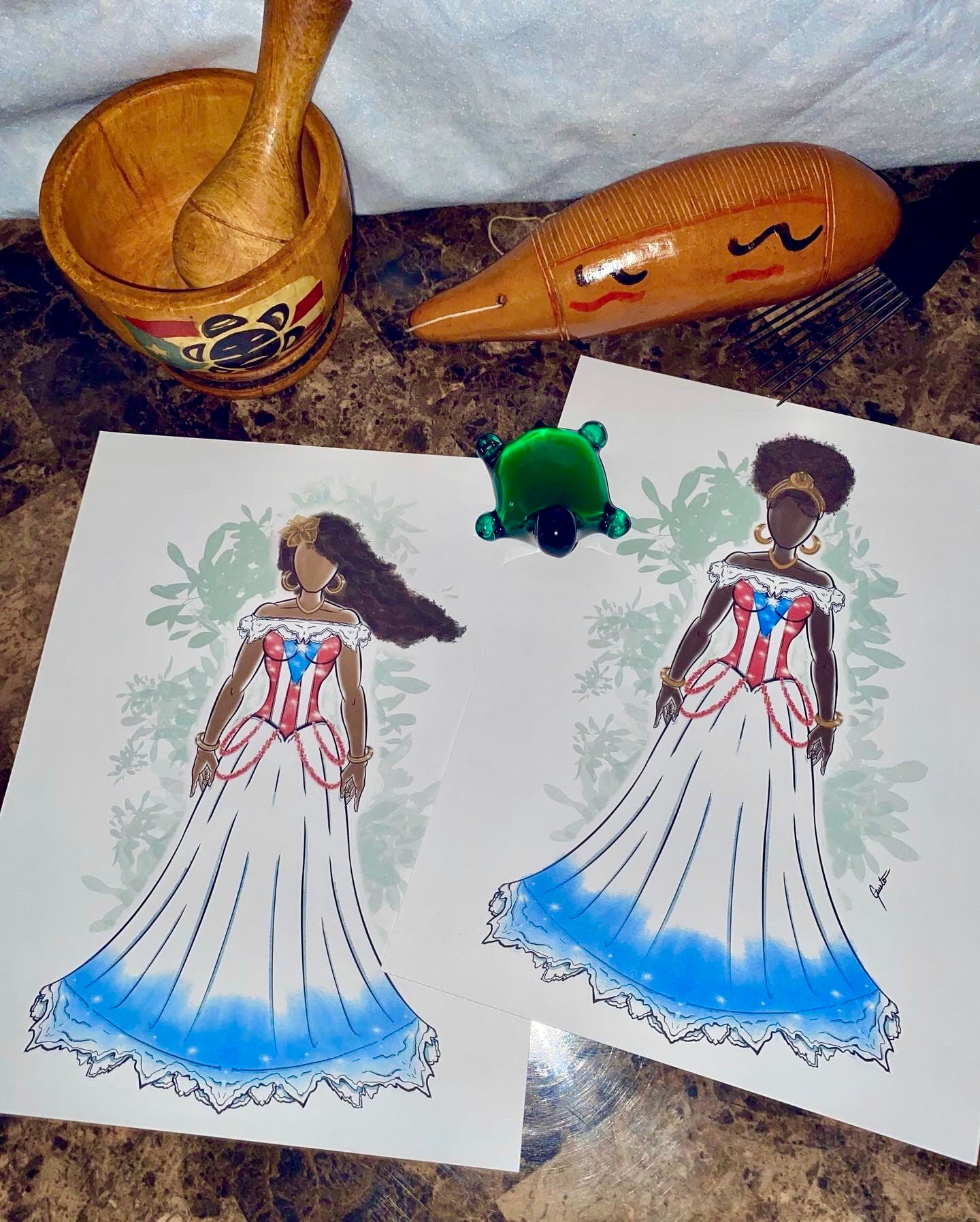 Puerto Rican Bomba Fashion Croquis Large Digital Print Set - Etsy