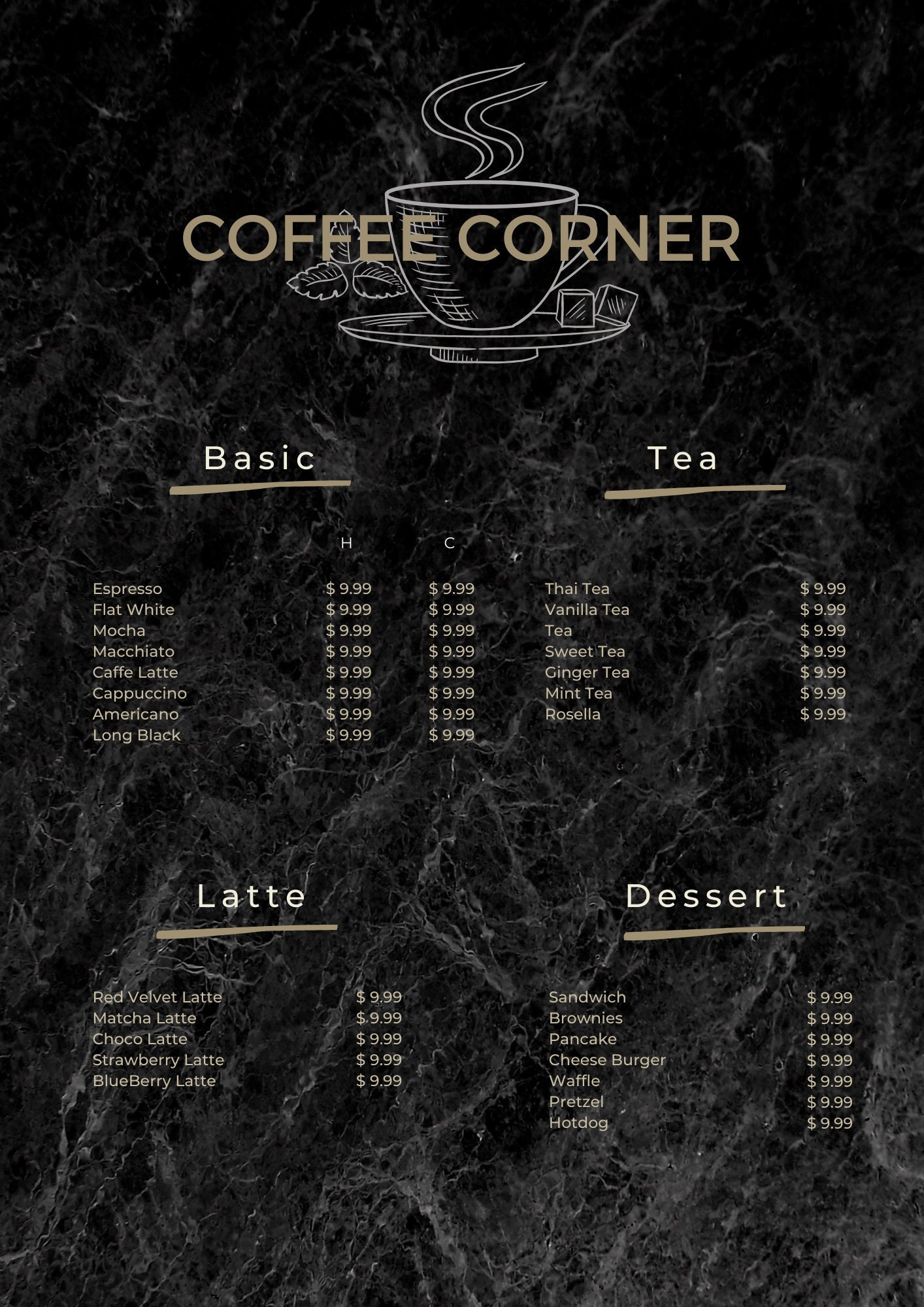 Coffee Shop Menu (10 Designs) ZERO WASTE PDF Digital Download ...