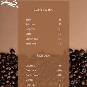 Coffee Shop Menu (10 Designs) ZERO WASTE PDF Digital Download ...