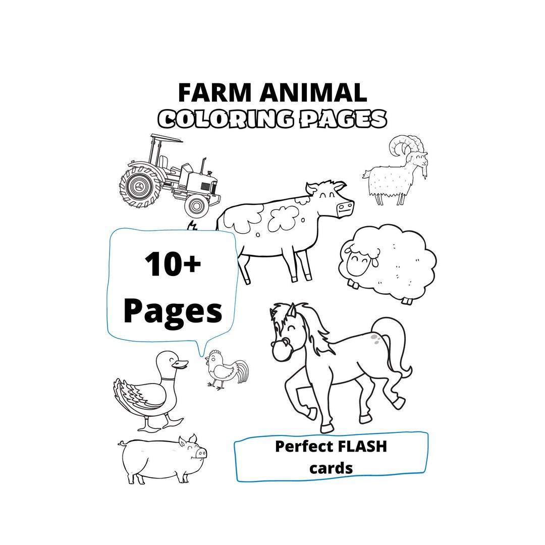 ZERO WASTE Farm Animal Large Print Kids Easy Coloring Pages Large Print ...