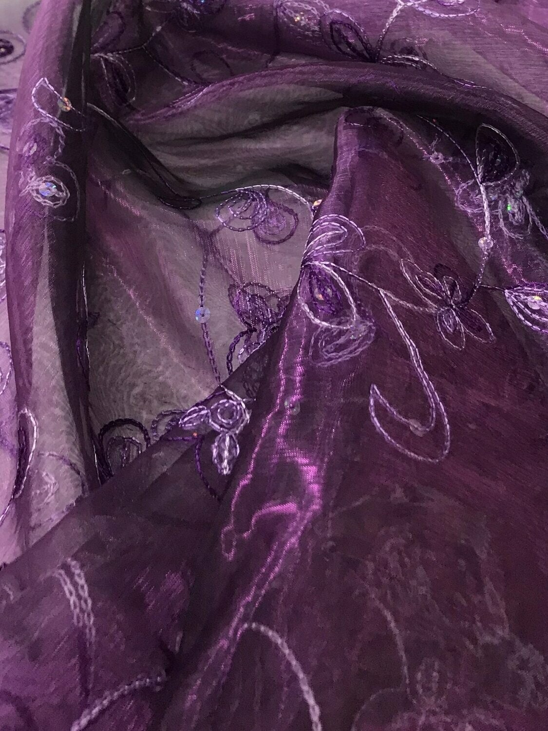 Embroidered Organza Fabric - Etsy