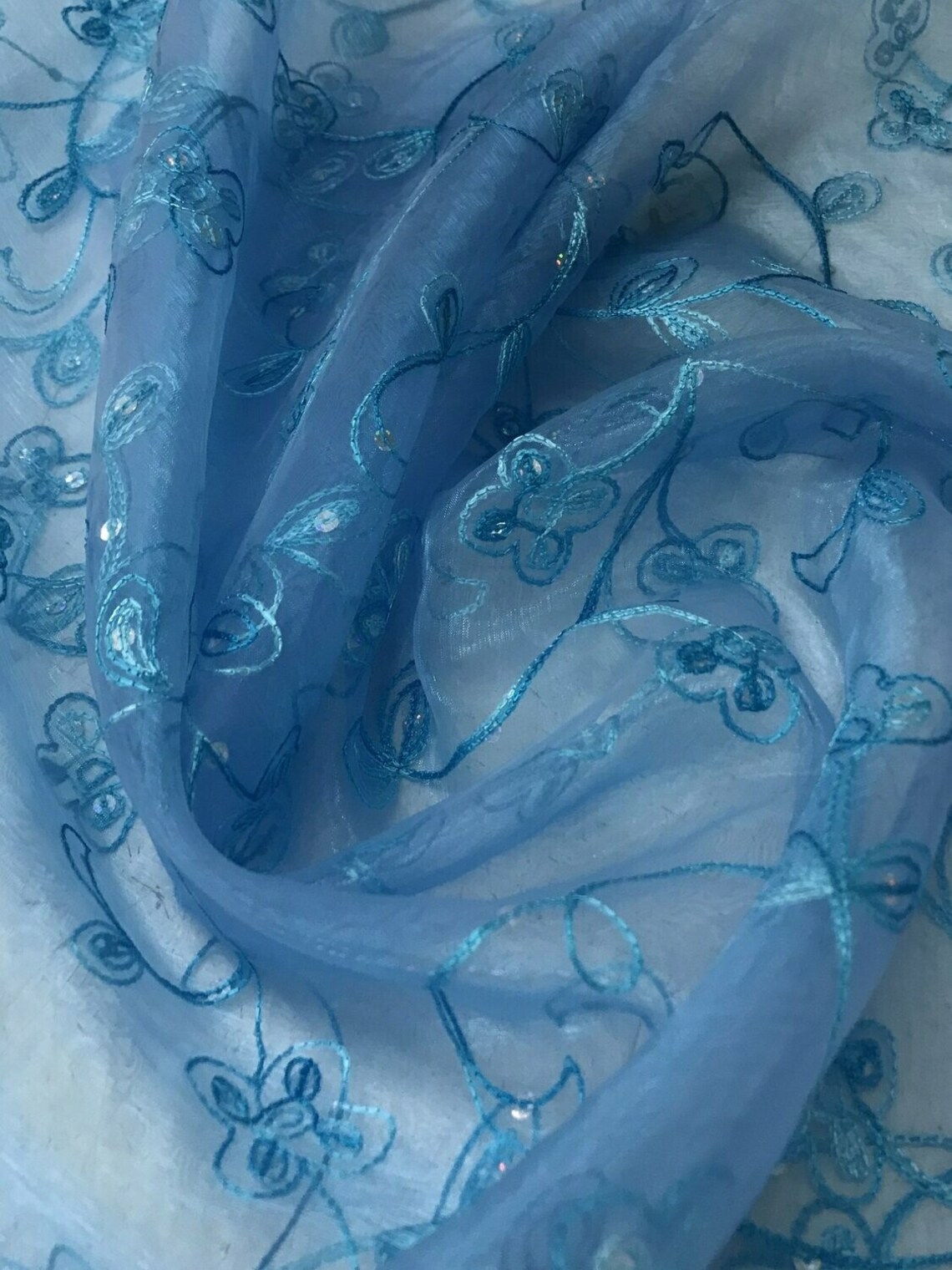 Embroidered Organza Fabric - Etsy