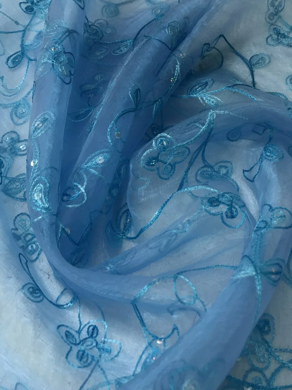 Embroidered Organza Fabric - Etsy
