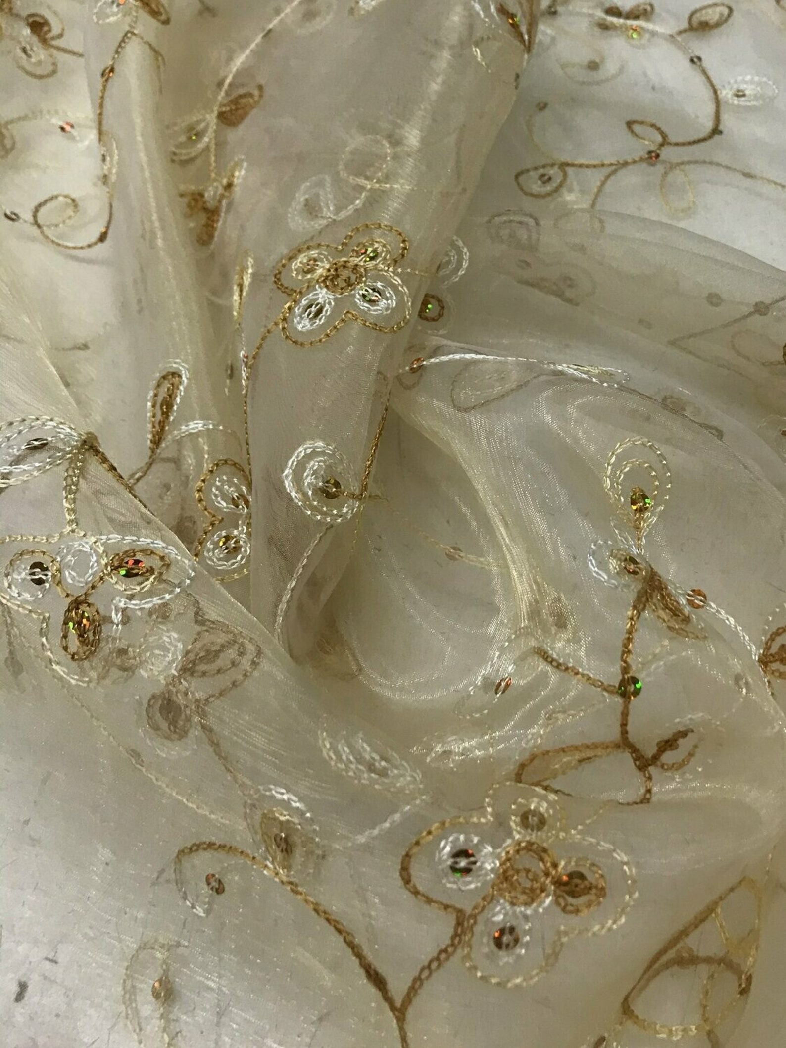 Embroidered Organza Fabric - Etsy