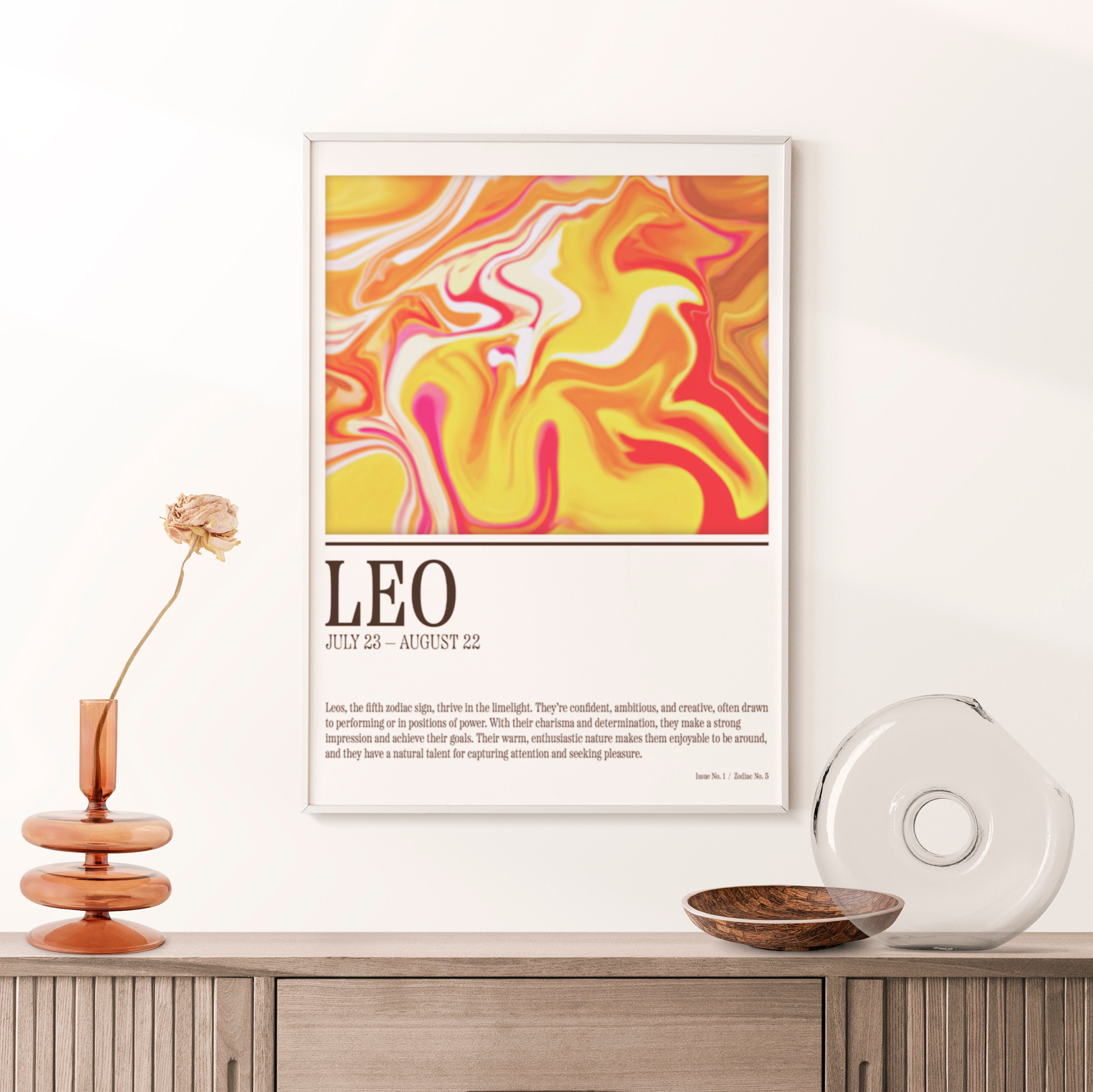 Leo Zodiac Aura Groovy Gradient Poster Digital Download - Etsy