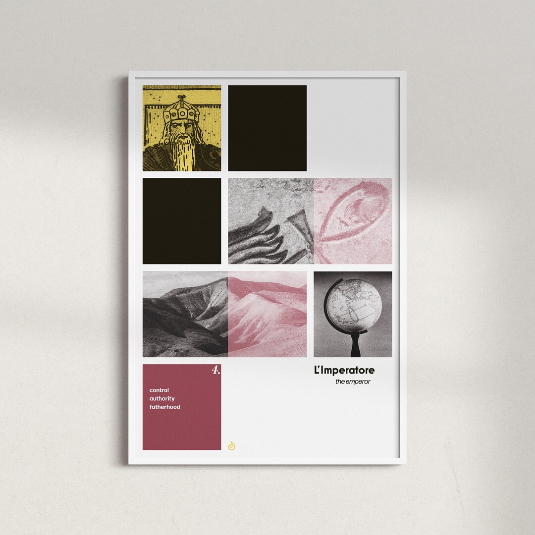The Emperor Tarot Digital Poster, Download MCM Retro Aesthetic Wall Art ...