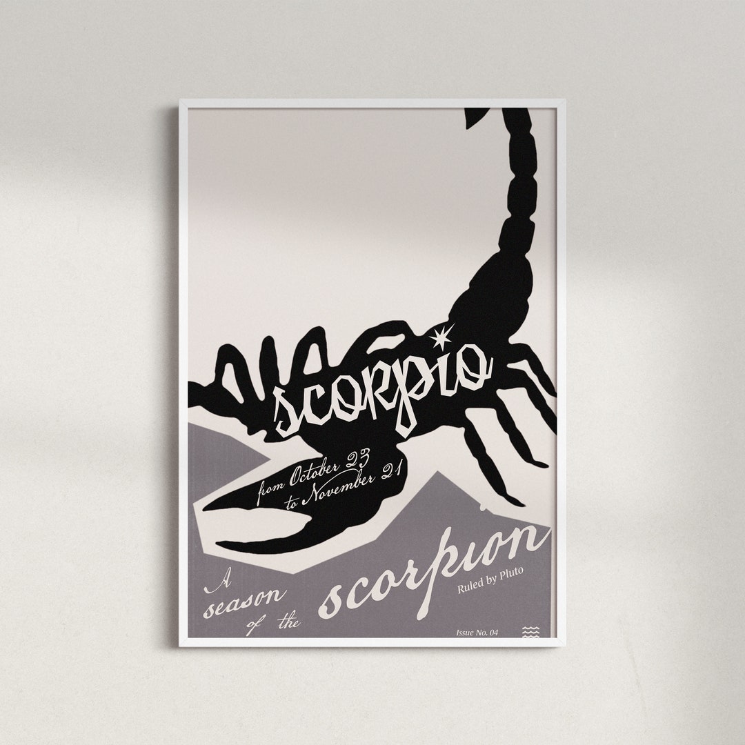 Scorpio Retro MCM Pop Art Digital Poster, Download Trendy Zodiac ...