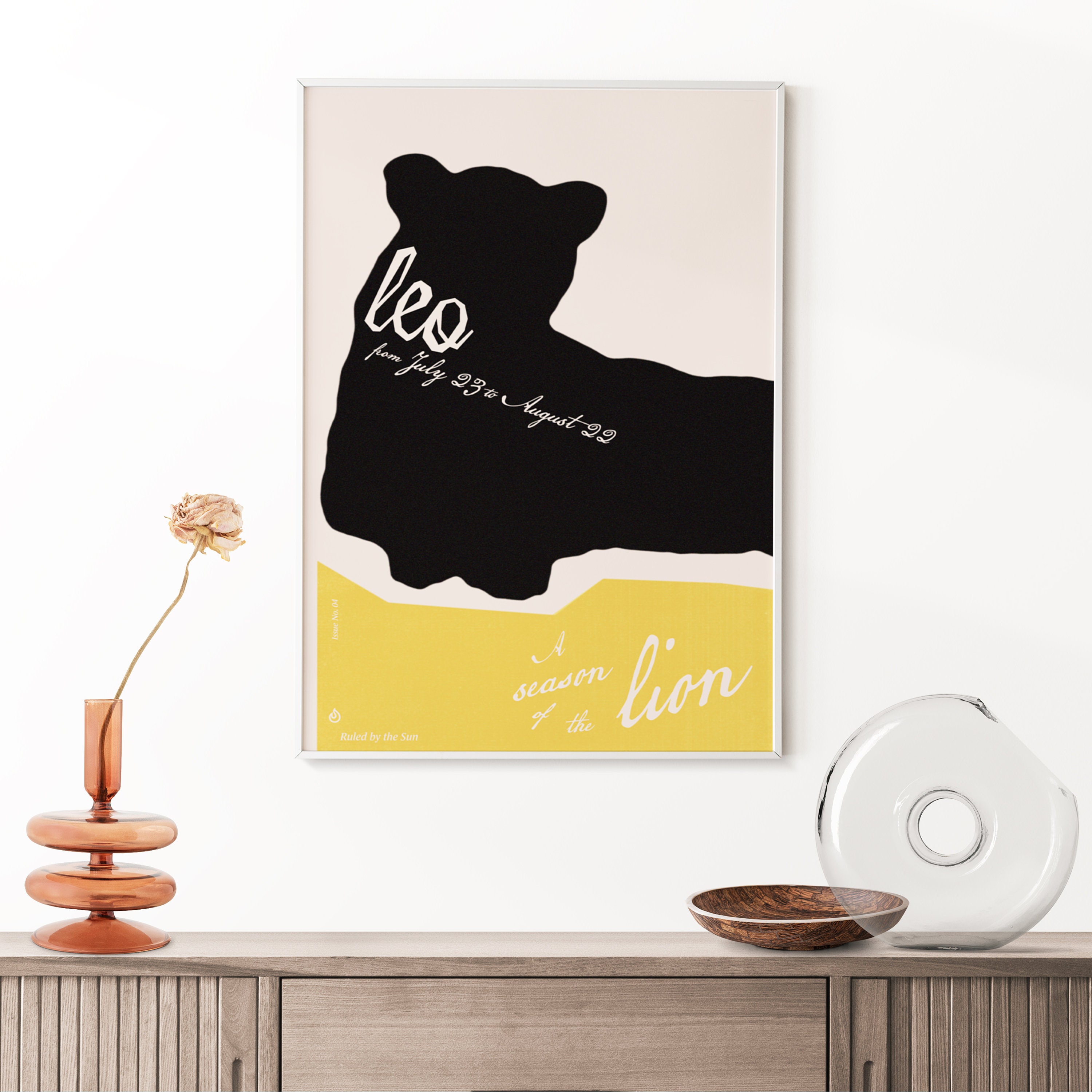 Leo Retro MCM Pop Art Digital Poster, Download Trendy Zodiac Astrology ...