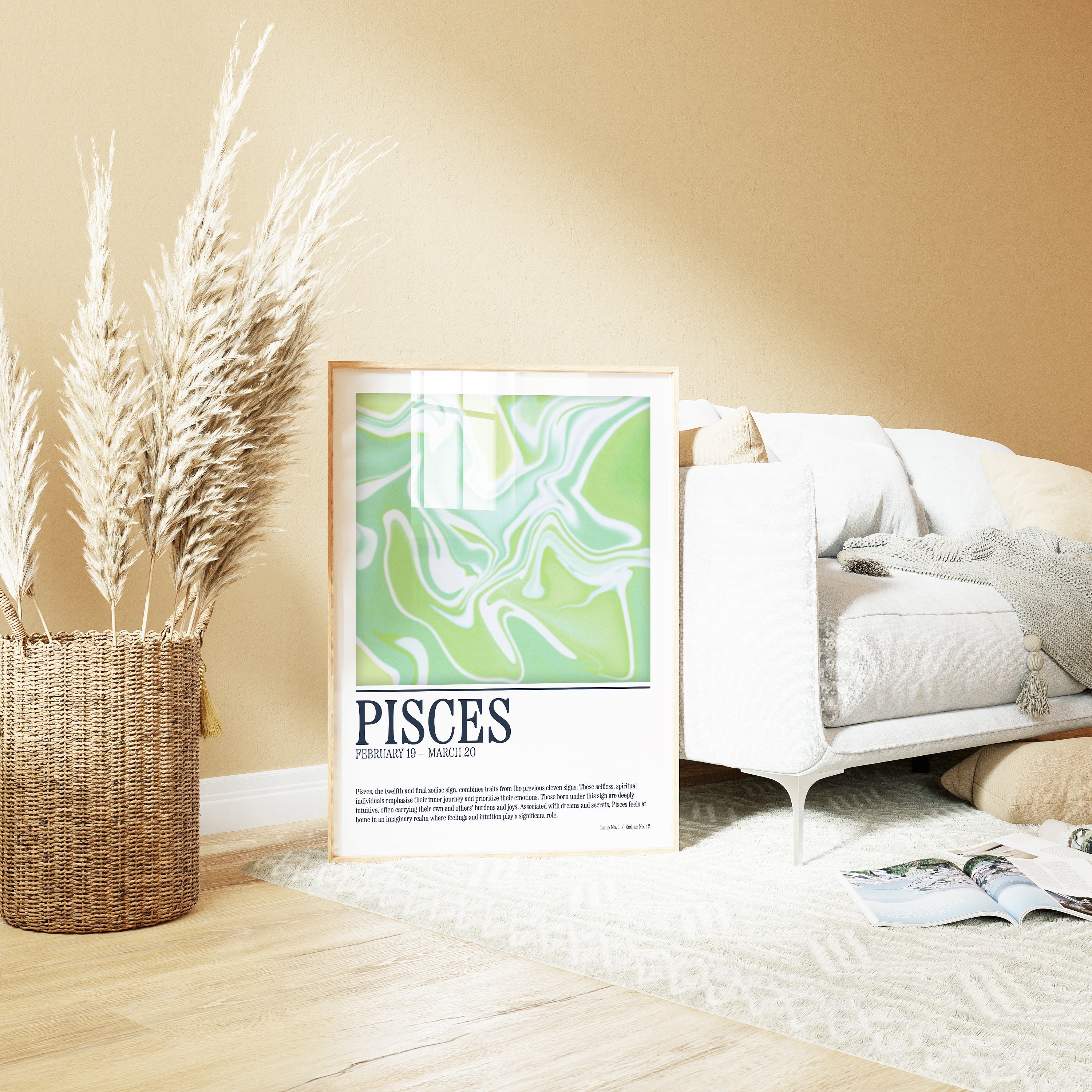 Pisces Zodiac Groovy Aura Digital Poster Download Trendy - Etsy