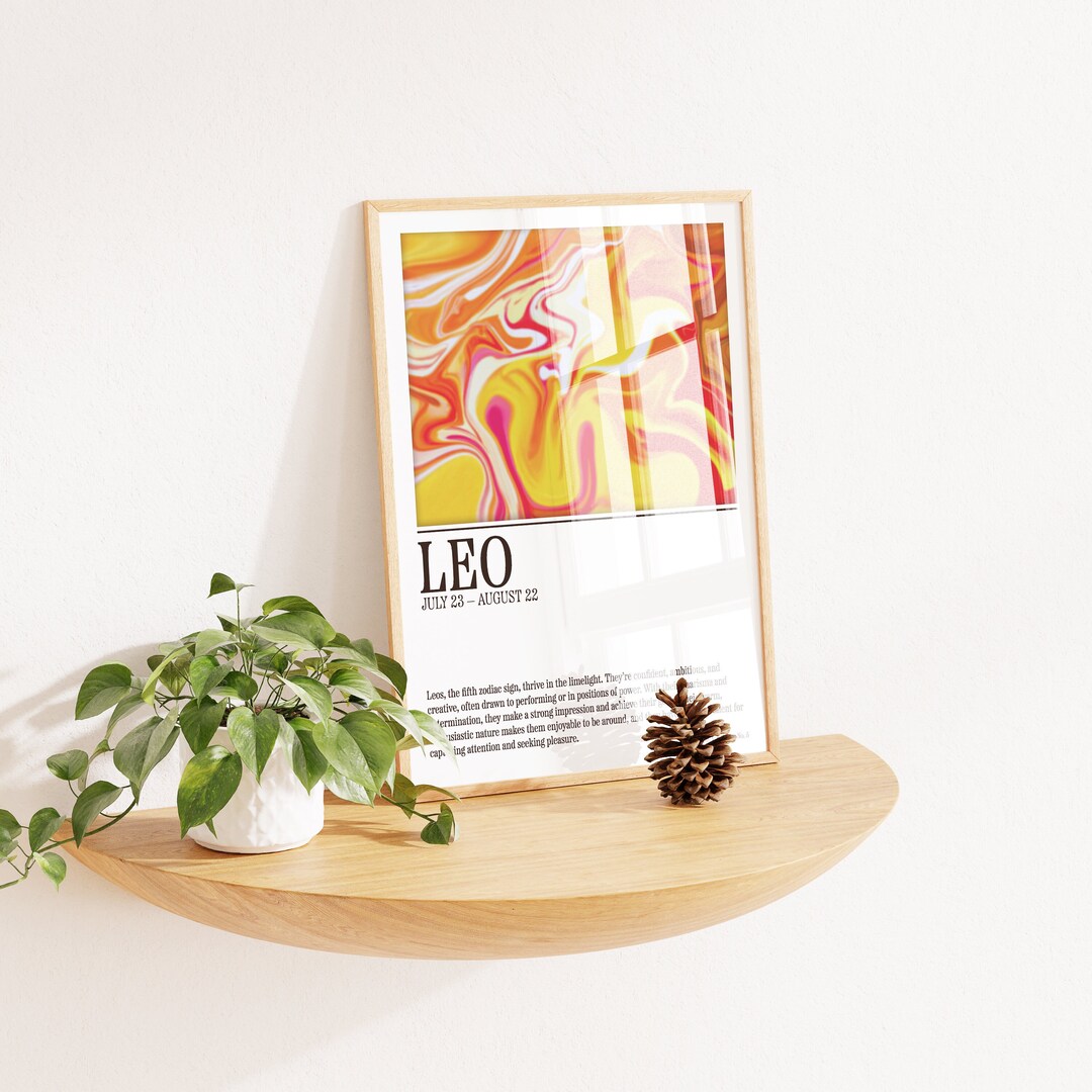 Leo Zodiac Aura Groovy Gradient Poster Digital Download - Etsy
