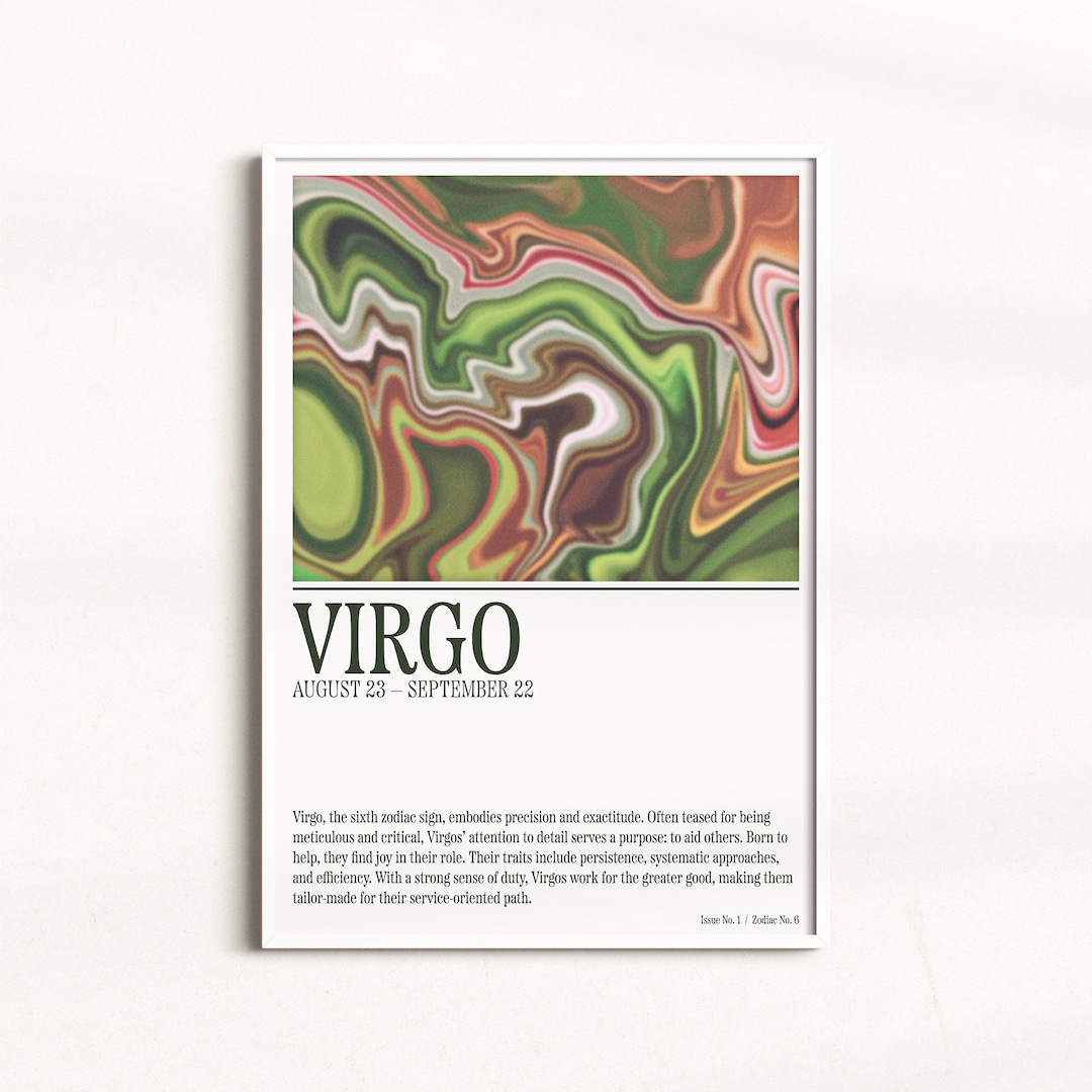 Virgo Zodiac Aura Groovy Gradient Poster Digital Download - Etsy