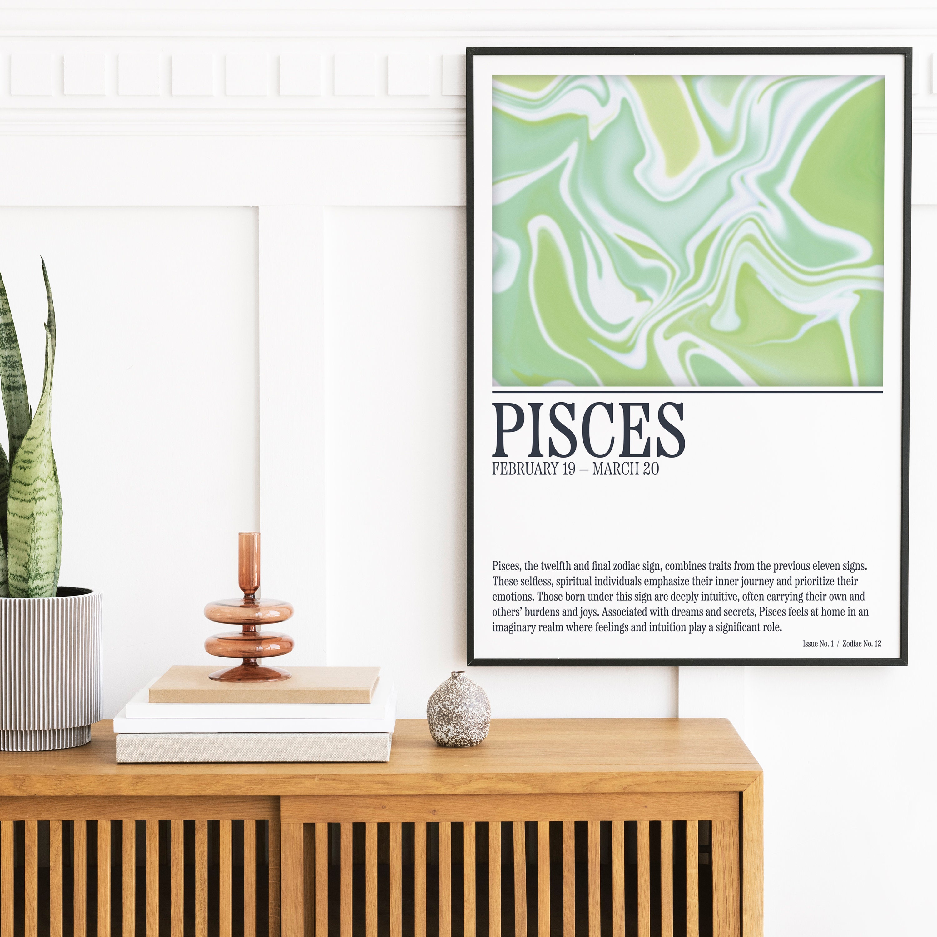 Pisces Zodiac Groovy Aura Digital Poster Download Trendy - Etsy