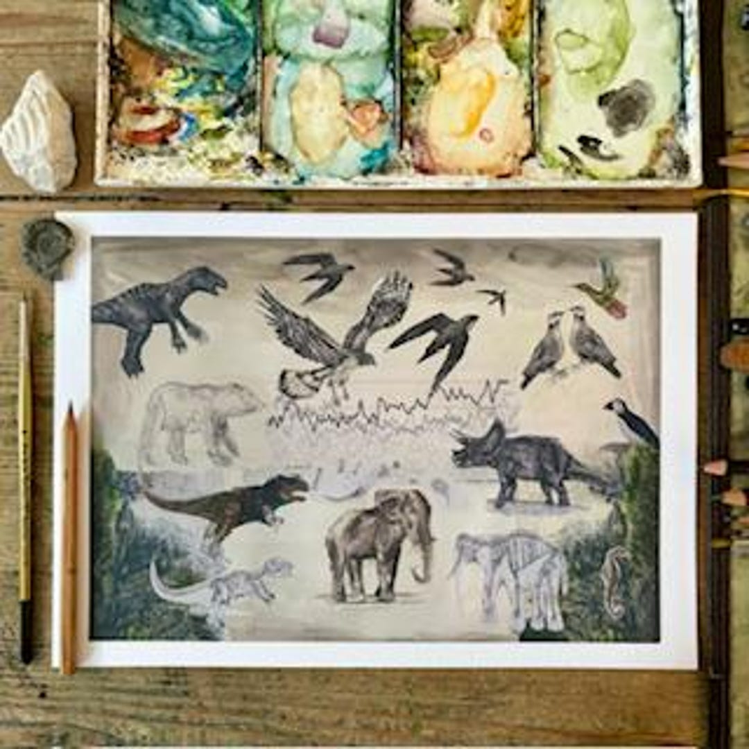 A4 Art Print, the Barometer of Life, Collage of Drawings and Paintings ...