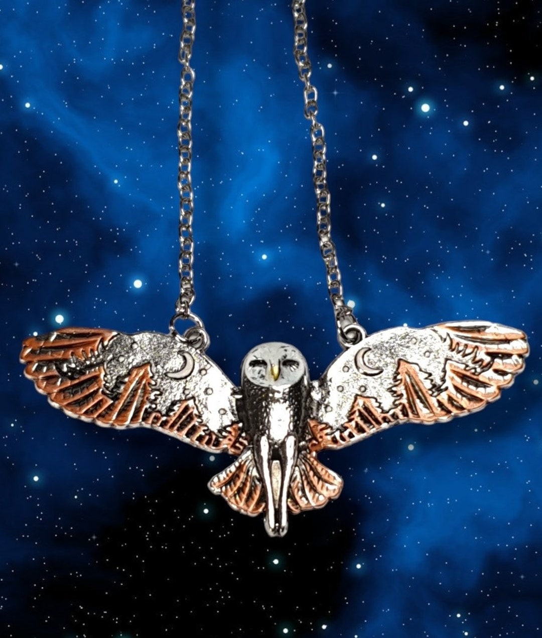 Labyrinth Movie Barn Owl Necklace, Silver, Chain, Jareth, the Goblin ...