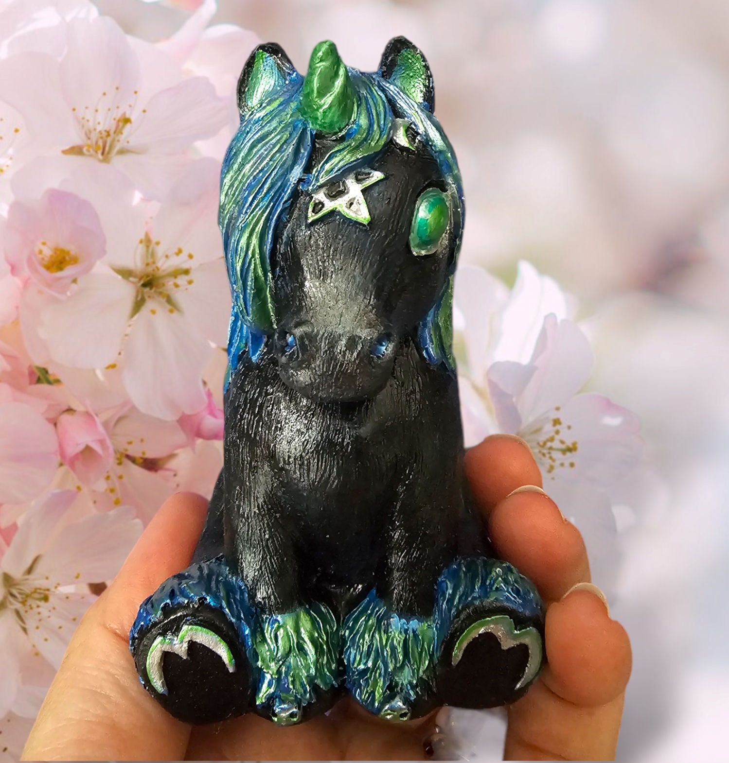 Hand Painted Gothic Figures. Familiars, Beautiful Cat, Unicorn, Dragon ...