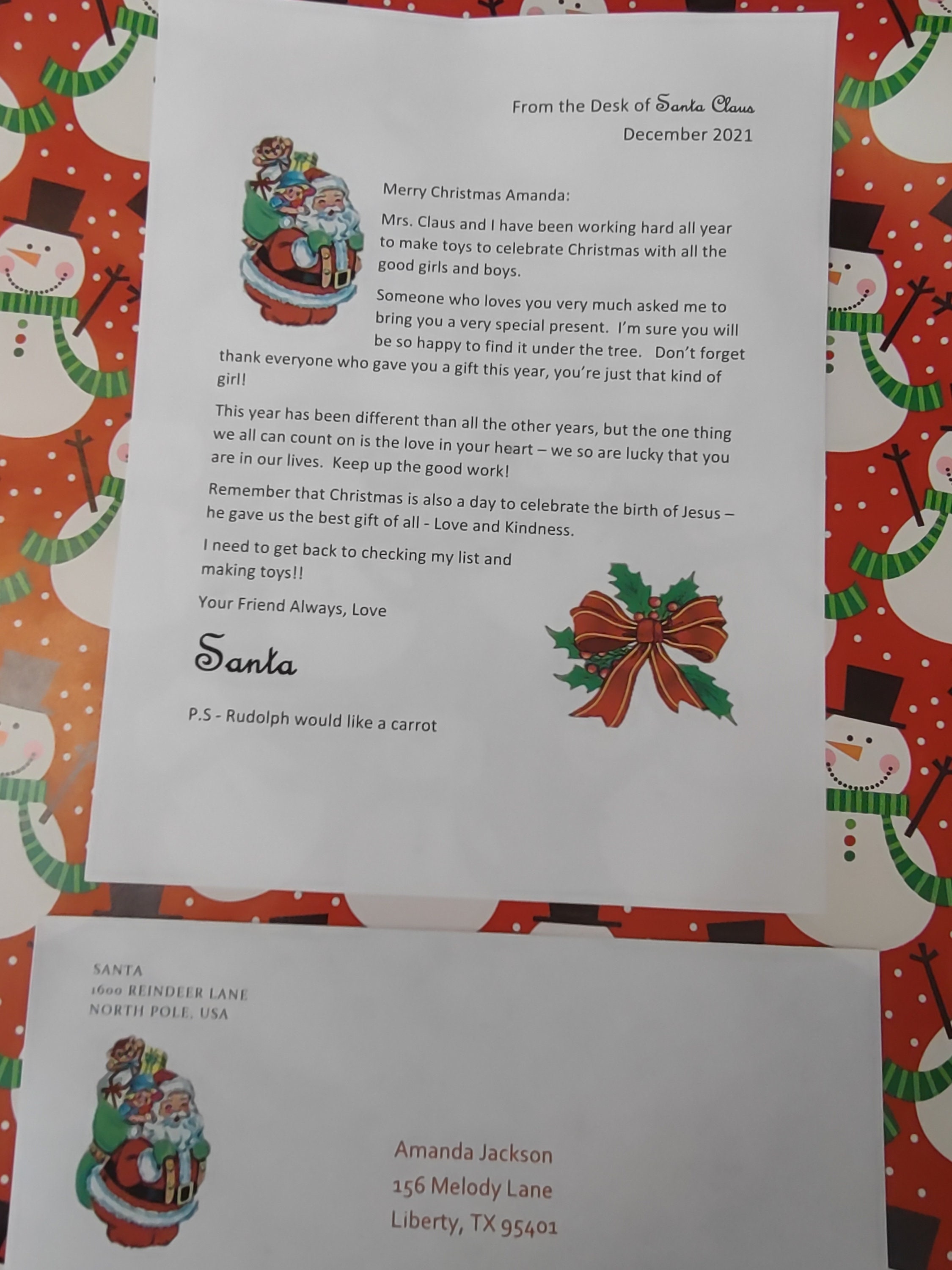 Santa Letter With Meaning of Christmas Reminder - Etsy