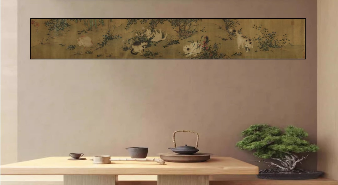 Antique Chinese Painting Replica - Five Cats by Zhu Zhanji, the Fifty ...