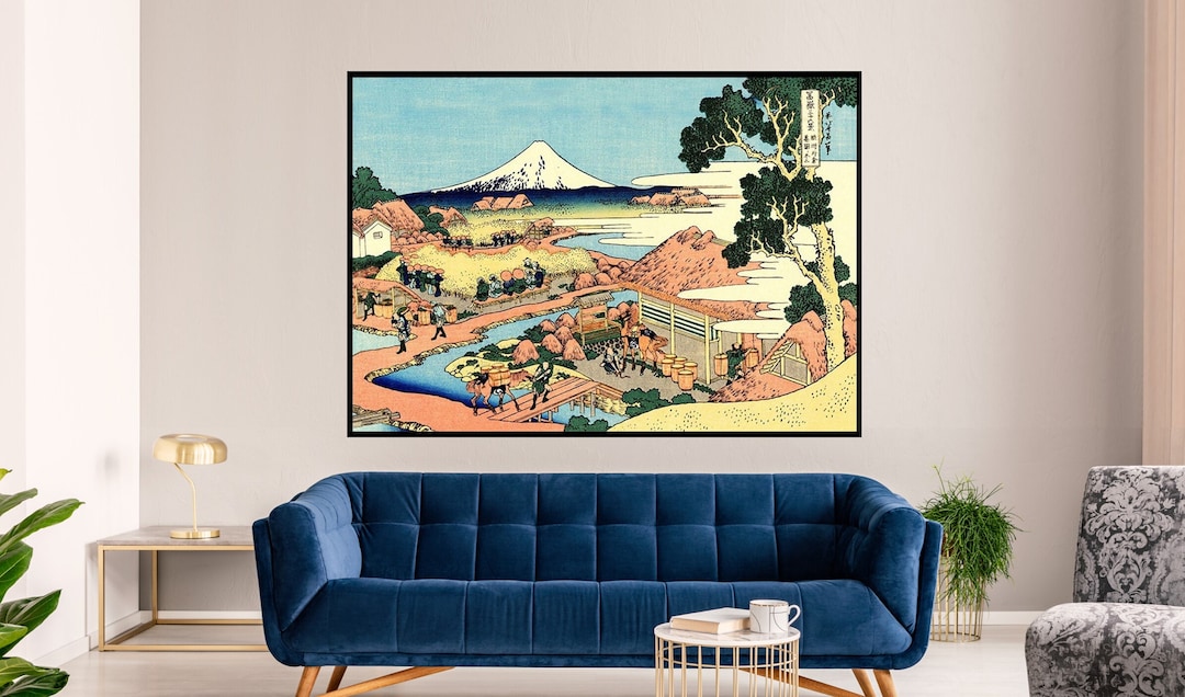 Japanese Painting Print on Canvas. the Fuji From Kanaya on the - Etsy ...