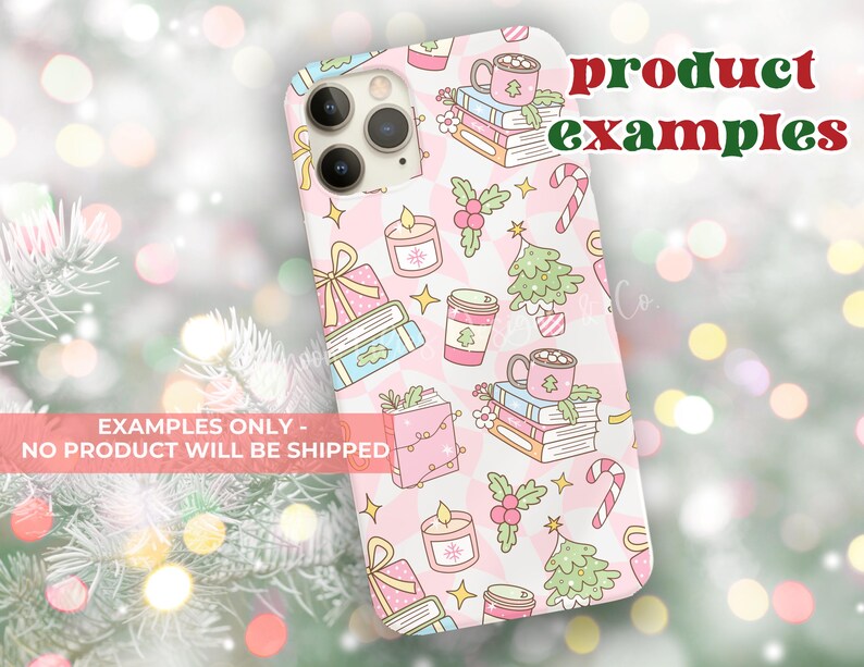 Pink Christmas Bookish Seamless Pattern Digital Download, Bookish ...