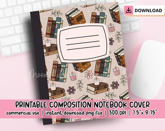 Composition Book Cover PNG Digital Download, Printable Composition Book ...