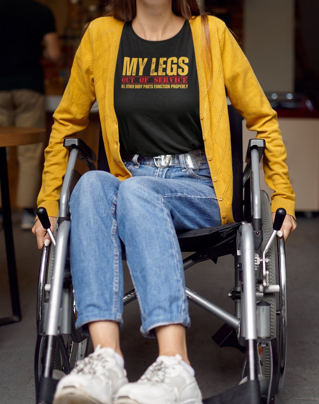 FUNNY WHEELCHAIR HUMOR T-shirt, Wheelchair Humor Legs Out of Service ...