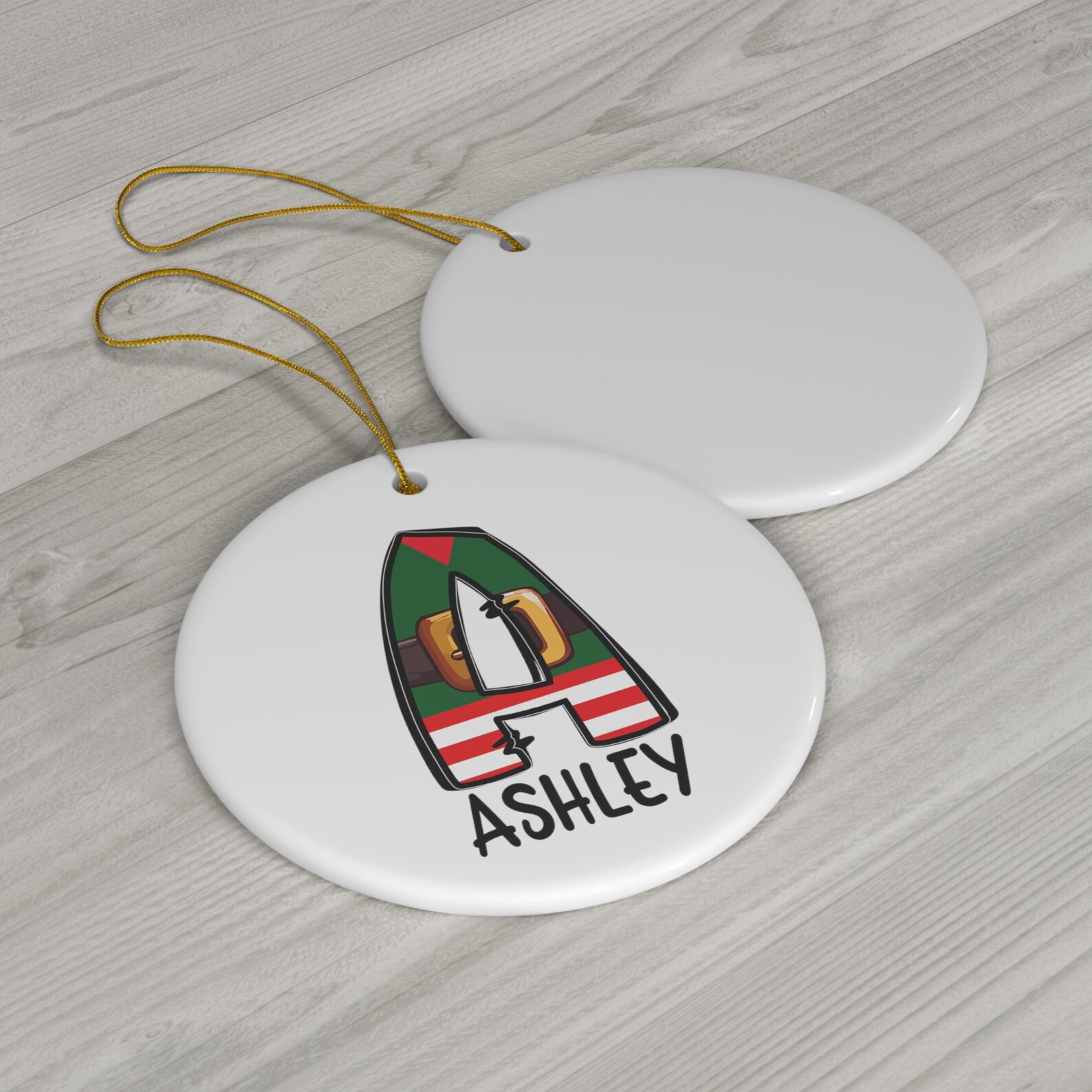 Custom Letter A Ornament, Letter A Custom ELF Ornament, Personalized ...