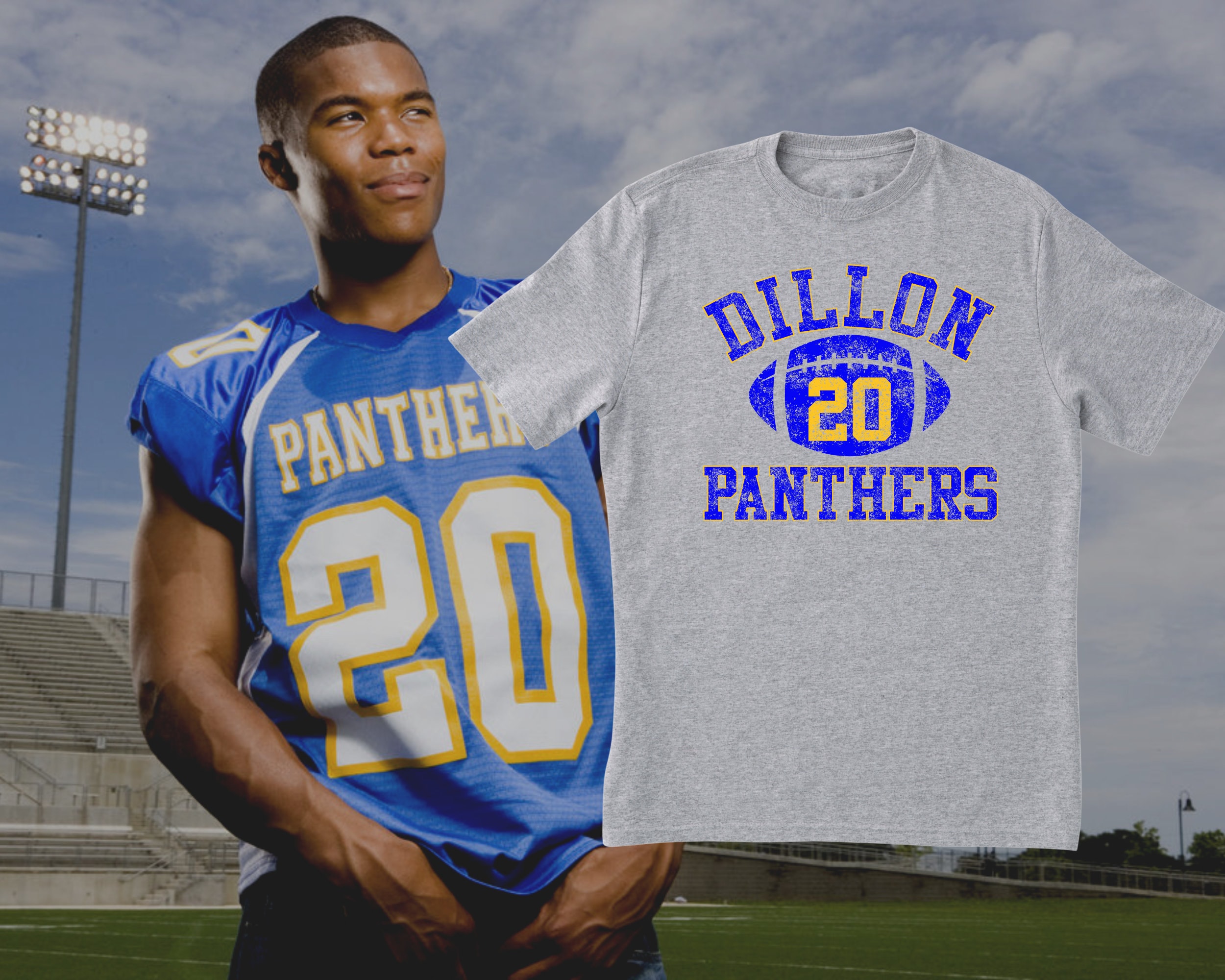 Dillon Panthers Football Logo