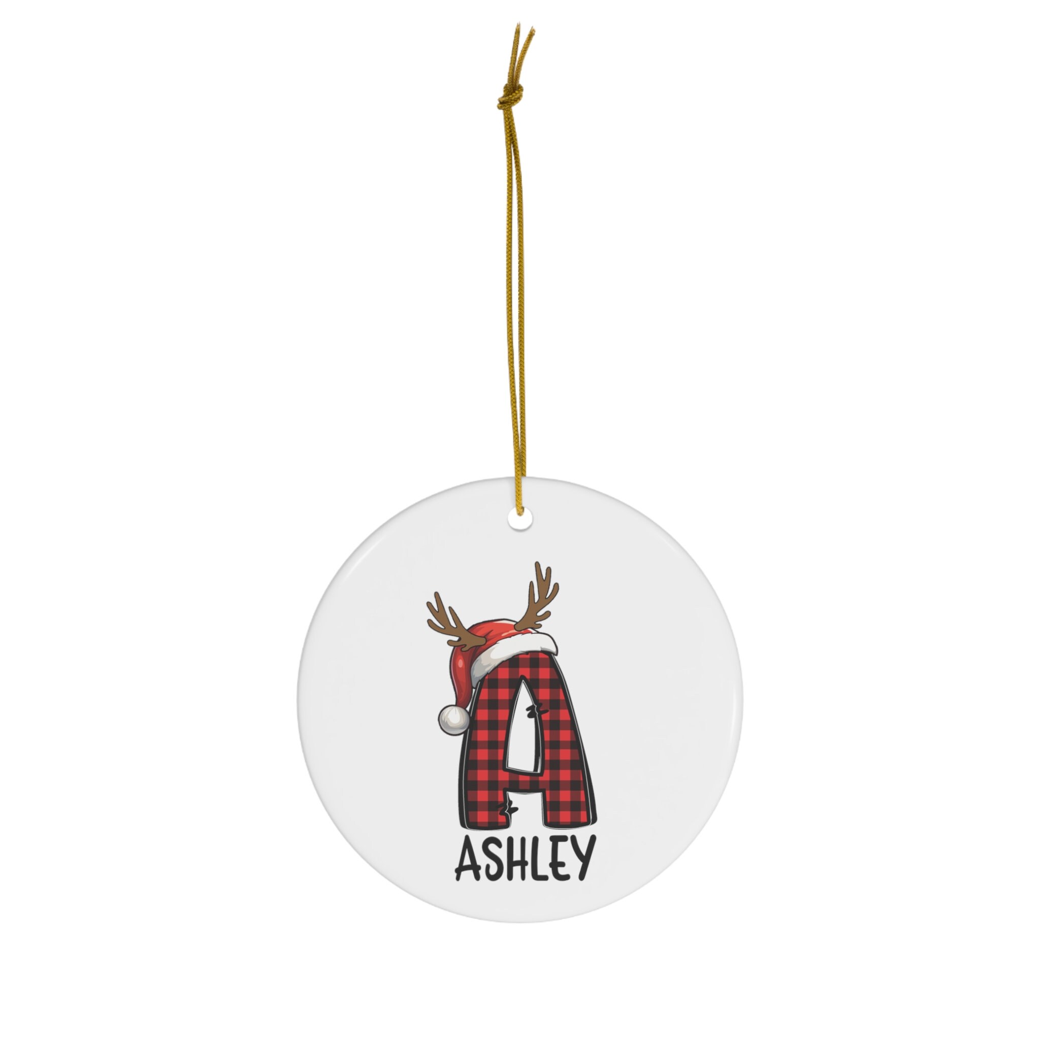 Custom Letter a Ornament, Letter a Custom Reindeer Ornament ...