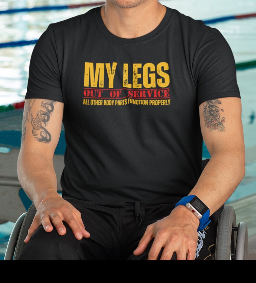 FUNNY WHEELCHAIR HUMOR T-shirt, Wheelchair Humor Legs Out of Service ...