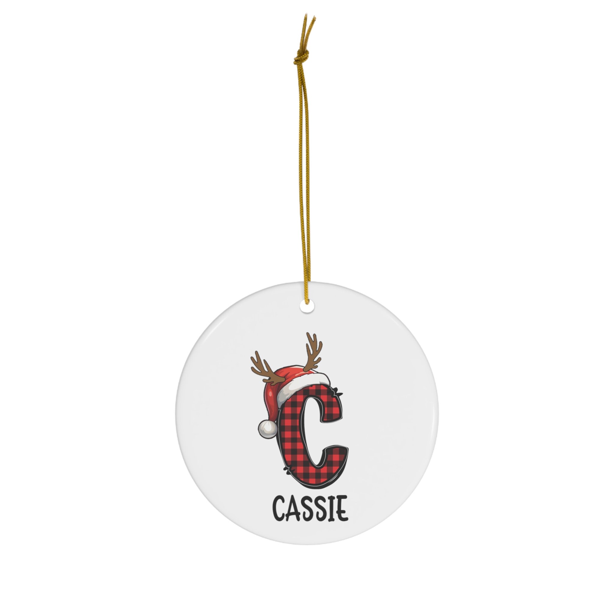 Custom Letter C Ornament, Letter C Custom Reindeer Ornament ...