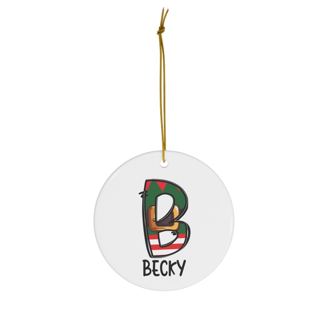 Custom Letter B Ornament, Letter B Custom ELF Ornament, Personalized ...