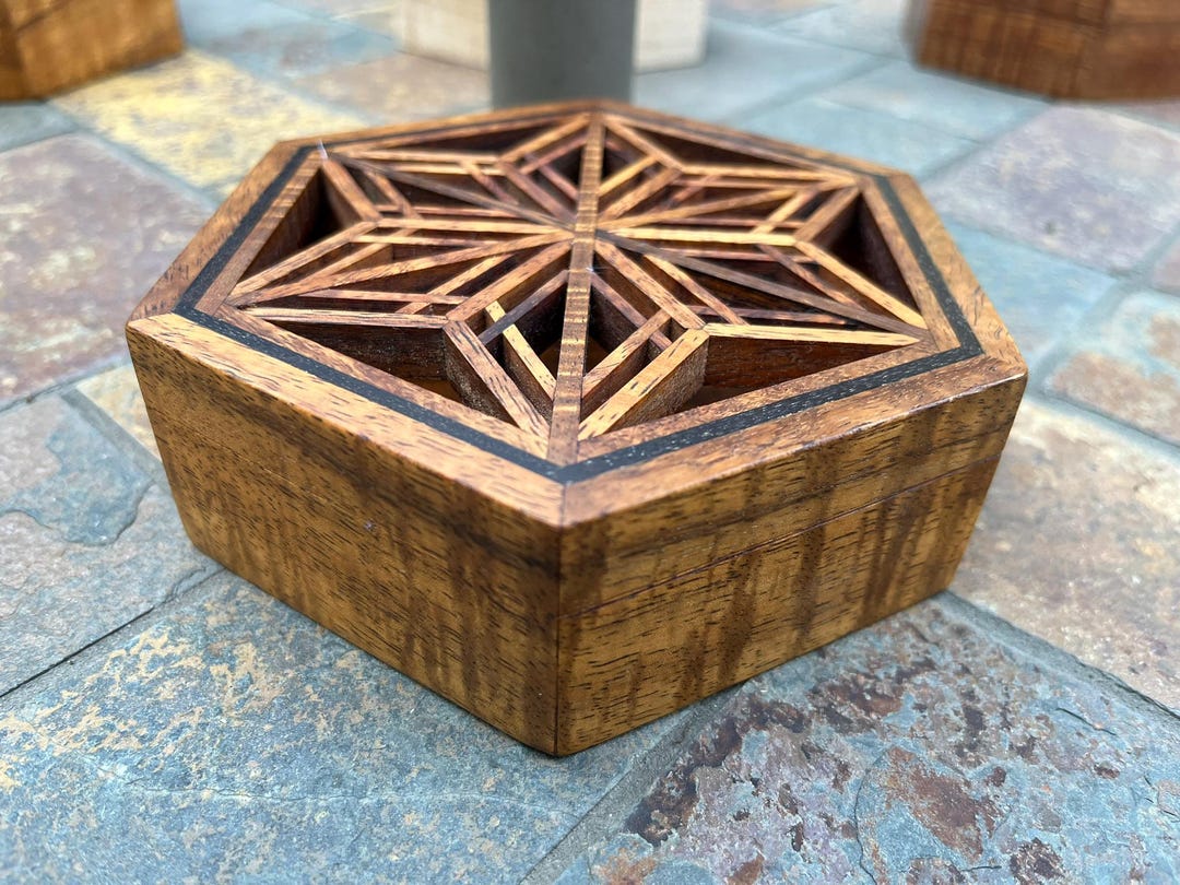 Flamed Koa Kumiko Keepsake Box, With Ebony Trim - Etsy