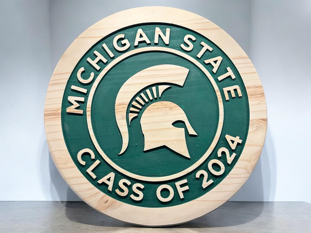 Michigan State Graduation Wood Sign: Custom Class of 2024, Spartan ...