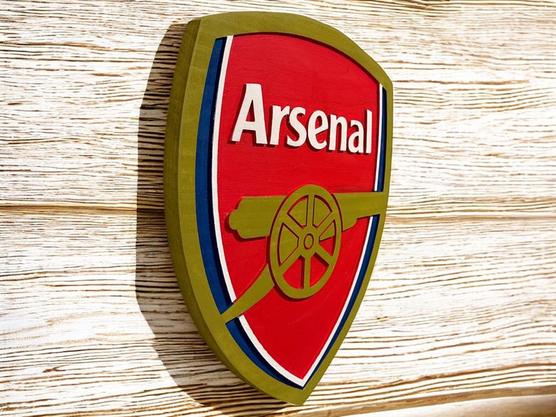 Handmade Arsenal FC Wood Sign: Carved Gunners Crest, Football Fan Decor ...