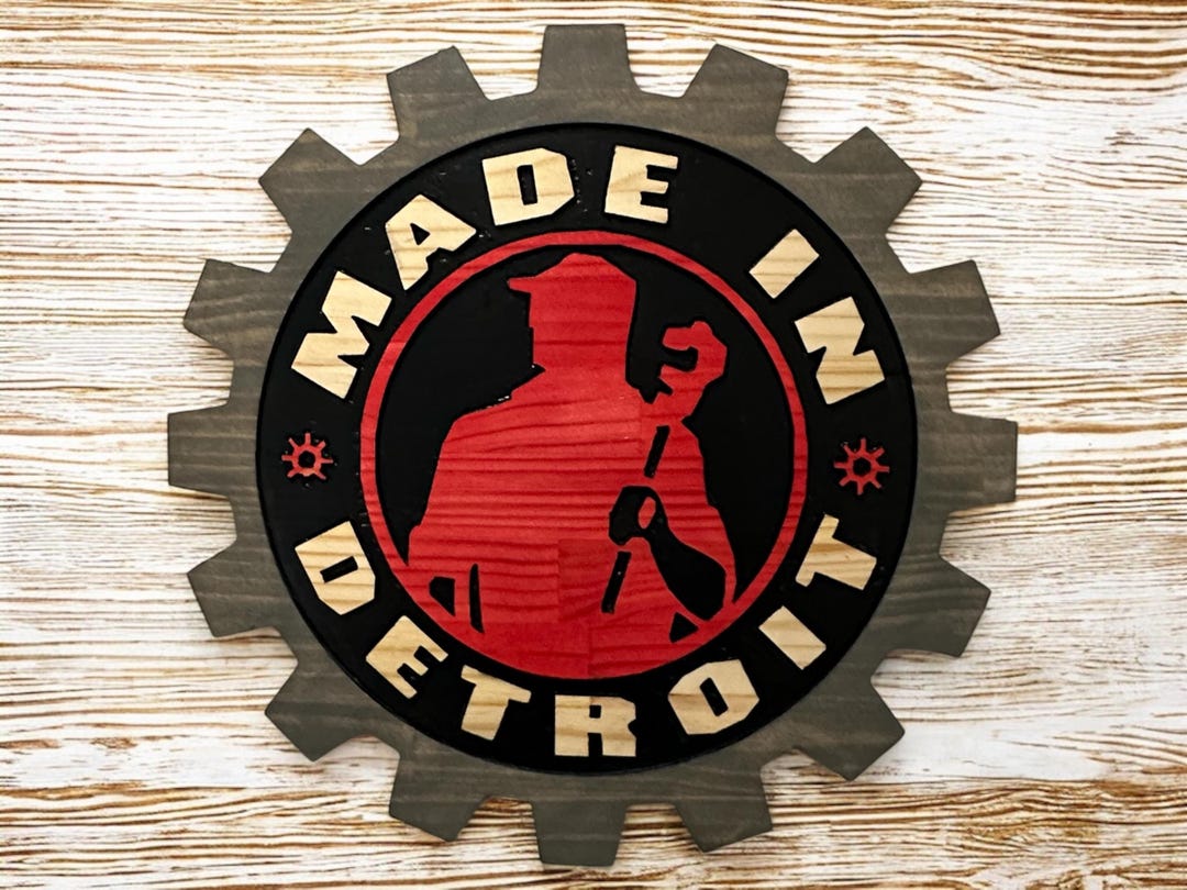 Made in Detroit Wooden Gear Sign – Handcrafted by Motorcity Design - Etsy