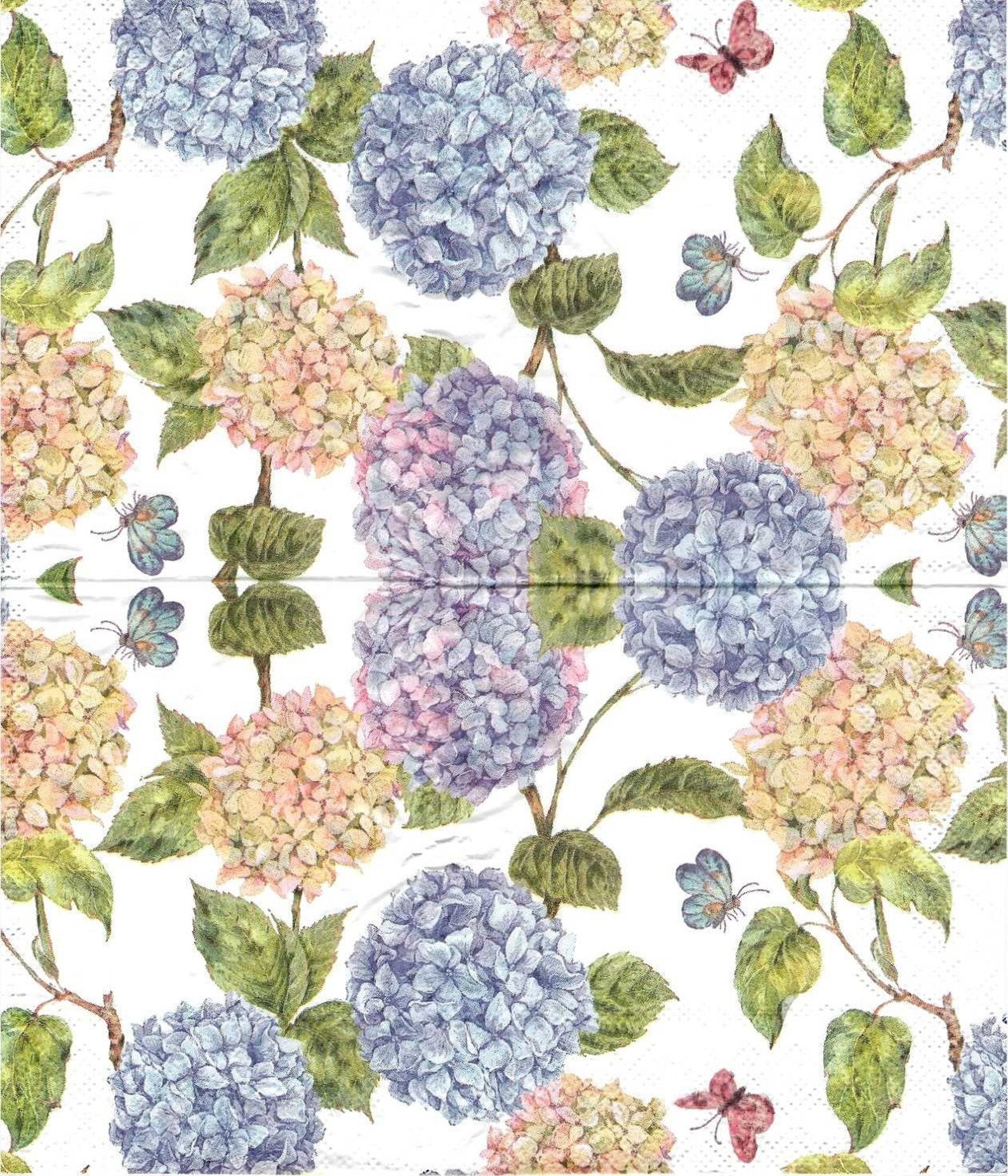 2 - 5"x 5", Hydrangea, Decoupage Napkins, Paper Napkins for Decoupage ...