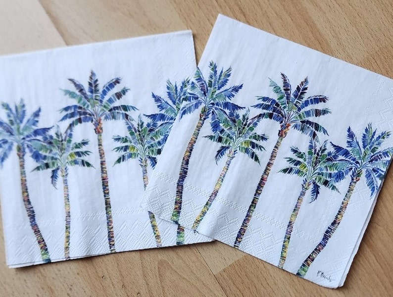 2 - 5"x5", Palm Tree , Decoupage Napkins, Paper Napkins for Decoupage ...