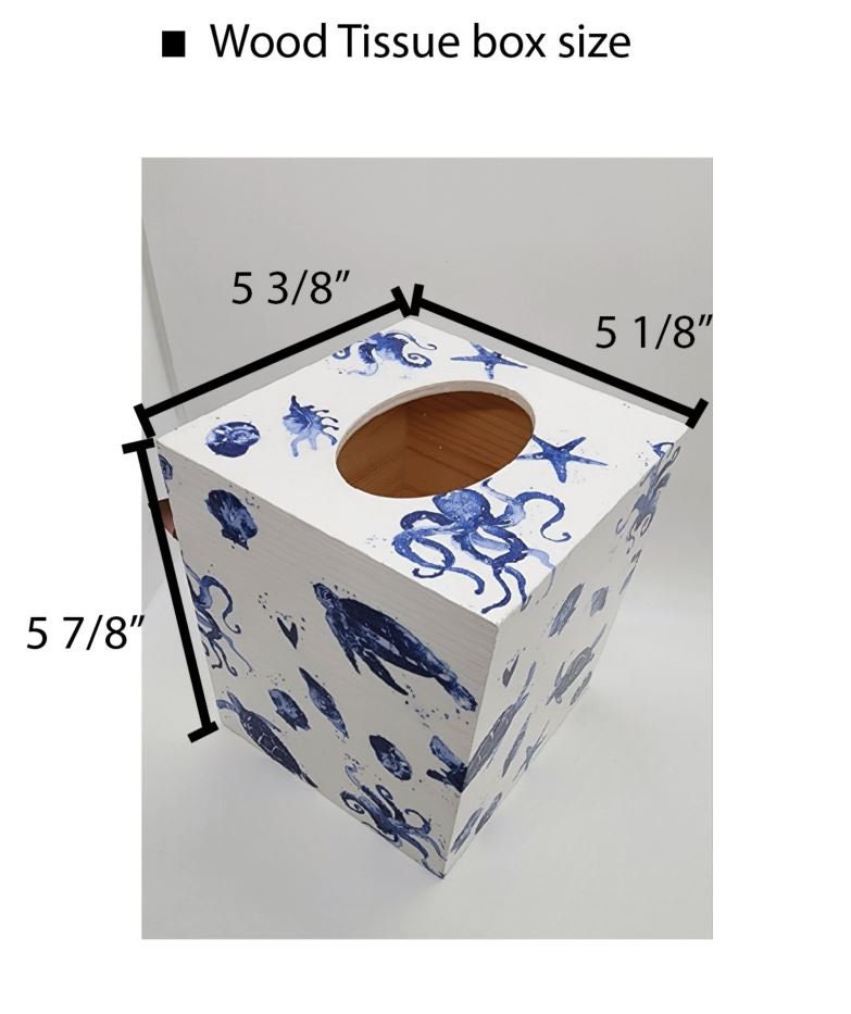 Under the Sea Handmade Wood Tissue Box Cover, Handmade Decoupage Wood ...