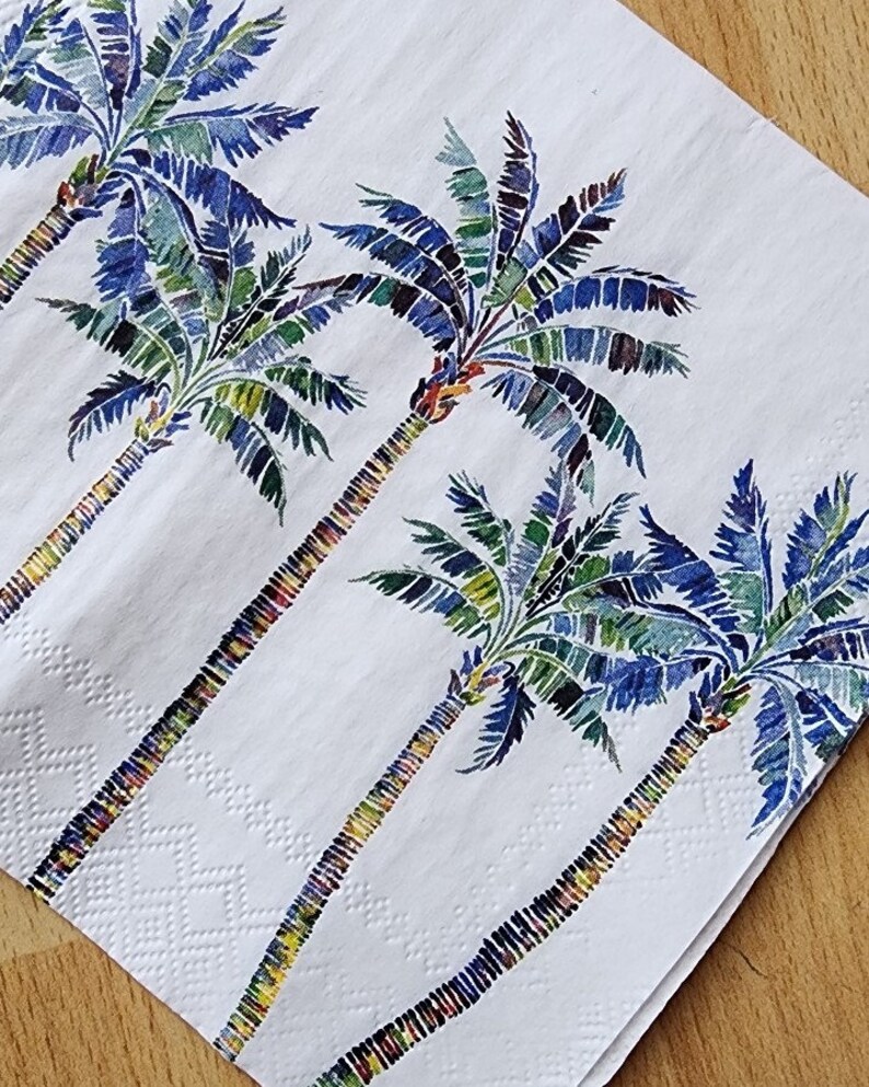 2 - 5"x5", Palm Tree , Decoupage Napkins, Paper Napkins for Decoupage ...