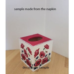 2 - 5"x 5", Poppy, Flowers, Decoupage Napkins, Paper Napkins for ...