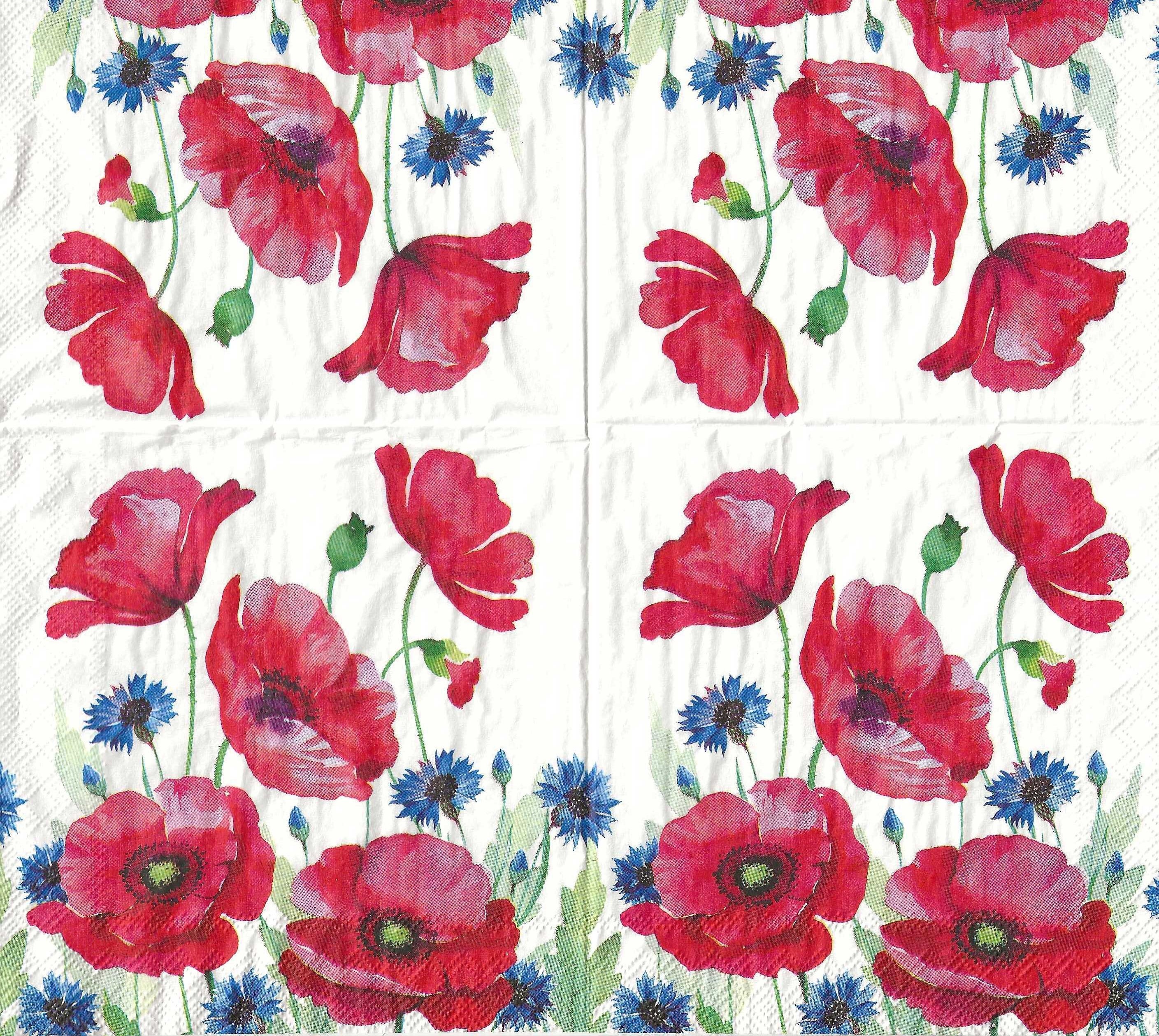 2 5x 5 Poppy Flowers Decoupage Napkins Paper - Etsy