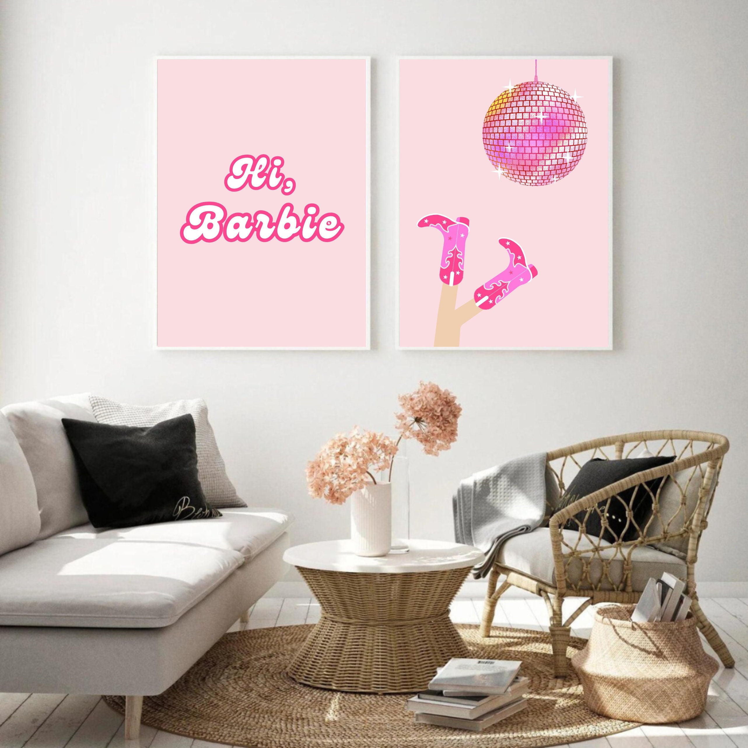 Hi Barbie Wall Art, Barbie Movie Quote Poster, Barbie Retro Style ...