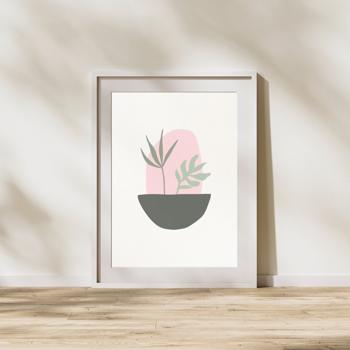 Sage Green Blush Pink Print Set of 5 Botanical Gallery Wall - Etsy