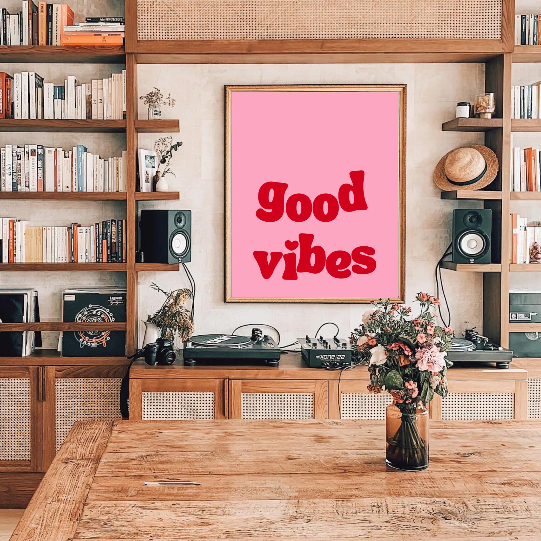 Good Vibes Wall Art, 70s Affirmation Poster, Positive Quote Wall Art ...