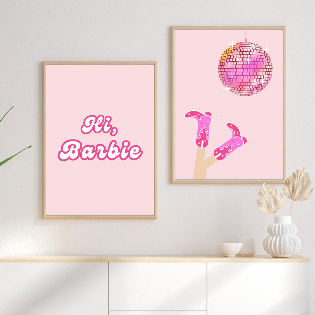 Hi Barbie Wall Art, Barbie Movie Quote Poster, Barbie Retro Style ...
