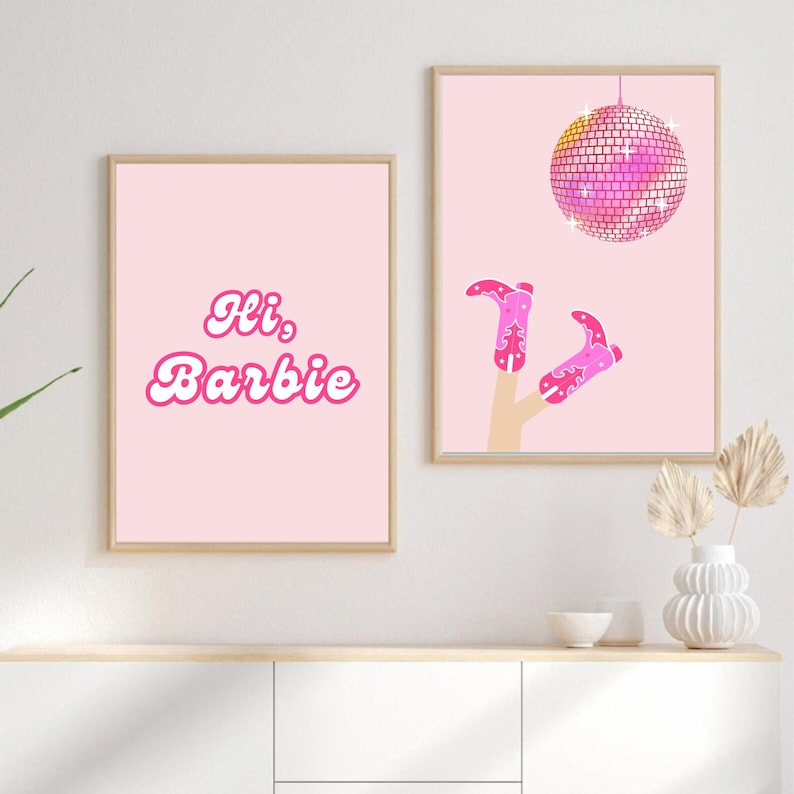 Hi Barbie Wall Art, Barbie Movie Quote Poster, Barbie Retro Style ...
