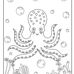 Cute Sea Animals Coloring Worksheet/20 Pages/pdf File/instant - Etsy