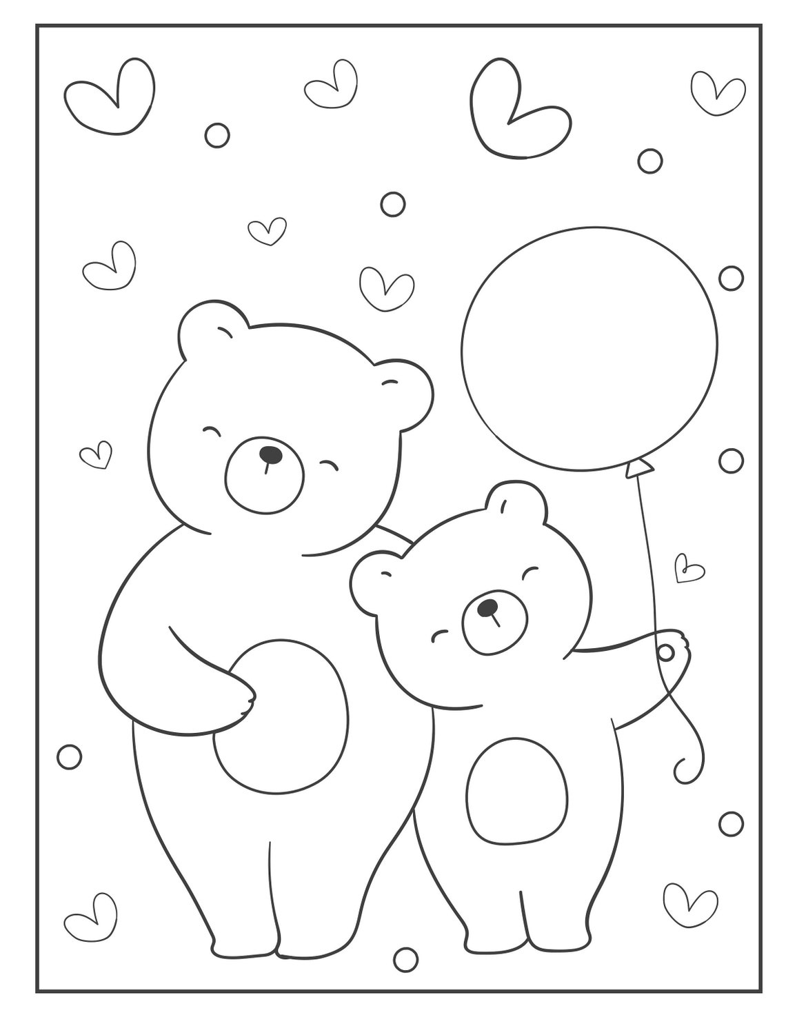 Cute Bear Coloring Pages/pdf File/for Kids/ 21 Pages - Etsy