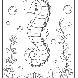 Cute Sea Animals Coloring Worksheet/20 Pages/pdf File/instant - Etsy
