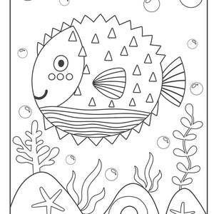 Cute Sea Animals Coloring Worksheet/20 Pages/pdf File/instant - Etsy